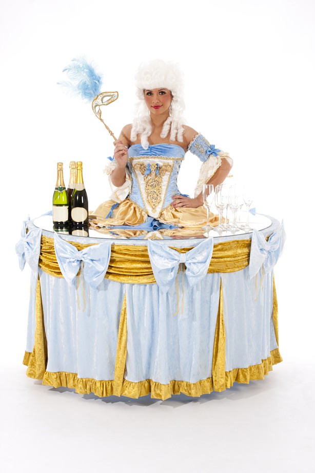 Strolling Tables for hire, Champagne Living Tables, Human Living Tables ...